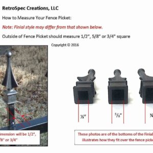 Retrospec Creations 10 Each for (1/2 OR 1-INCH) Plastic Iron Fence Tops 1-60-10 Fleur DE LIS Black