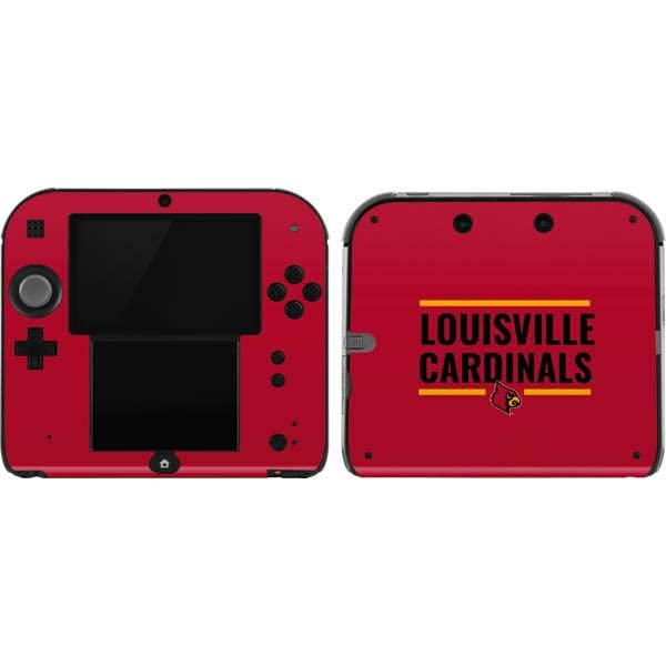 Skinit Decal Gaming Skin Compatible with 2DS - Officially Licensed College Louisville Cardinals Striped Design