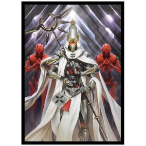 fantasy north - acheus - machina prophet - 100 smooth matte tcg trading card sleeves - fits magic mtg commander pokemon and other card games - playing card sleeves