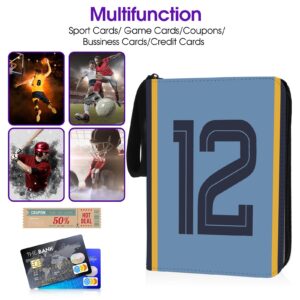 Basketball Card Binder with Sleeves 400 Pocket, #12 Basketball Card Holder for Trading Cards, Basketball Collector Album Folder Organizer 3 Ring Binder Storage Case Book for Kids Boys Gift