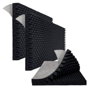 foucarsi 4 pack self-adhesive acoustic foam egg crate panels soundproof studio foam wall panels 48" x 24" x 2" noise absorbing for recording studios, home theaters, and gaming rooms