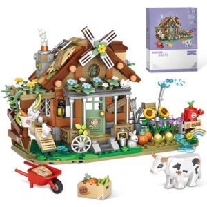 friends farm mini building blocks, moc creative farm animals model set for kids ages 6+,899 pcs simulation architecture toy for adults