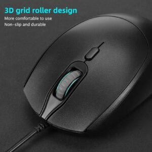 16 Pack Computer Mouse Pack Bulk Wired Silent USB Optical Corded Mouse with 3 Adjustable DPI Computer Mice Compatible with Laptop Desktop PC School Office Business Home Supplies