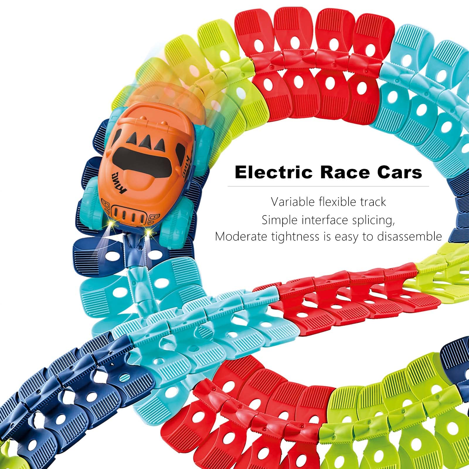 184 pcs Car Track Set Race Track Toys for Boys Kids Christmas Birthday Toys for Boys Kids Toy Birthday Toys, Flexible Changeable Magic Race Car Track Toys for 3 4 5 6 7 8 9 10 12+Year Old Boys Girls