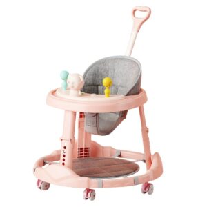 push along walker baby activity center walker from 6 months baby jumpers mute anti-rollover toddler walker,multi-function, dining table (color : pink)