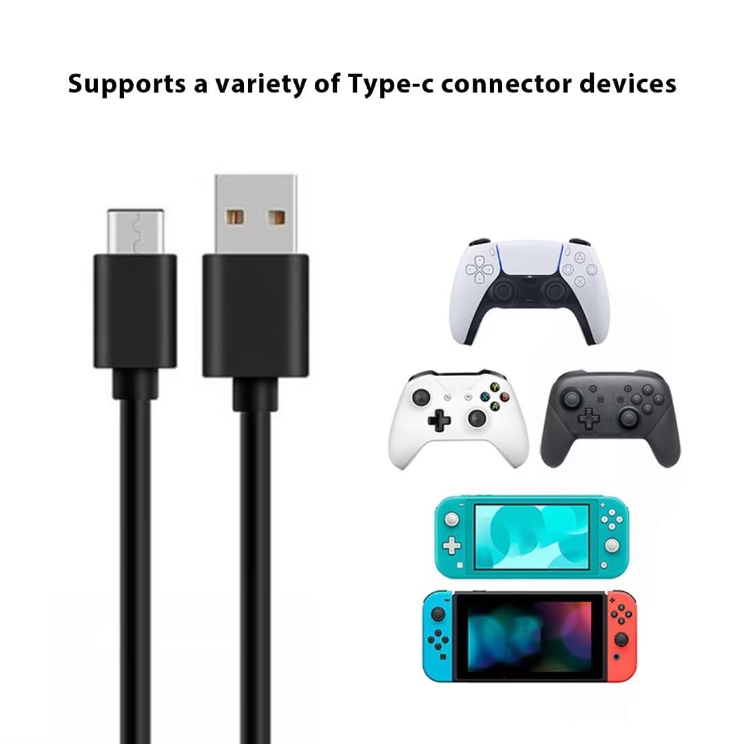 Gxcdizx Black Replacement Charger USB-C Cable Cord for PlayStation 5 Controllers for PS5