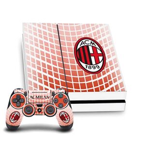 head case designs officially licensed ac milan away 2020/21 crest kit vinyl sticker gaming skin decal cover compatible with sony playstation 4 ps4 console and dualshock 4 controller bundle