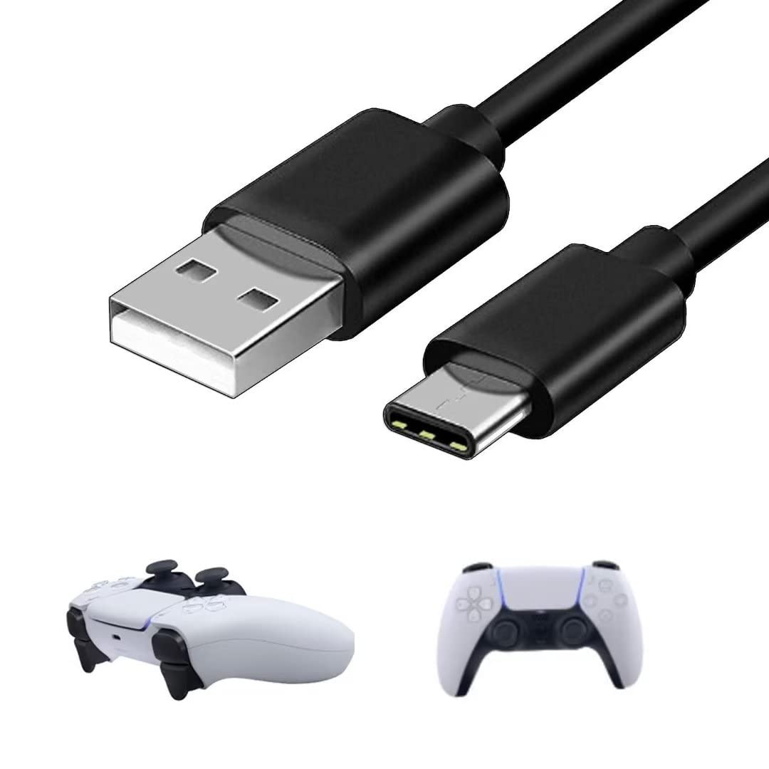 Gxcdizx Black Replacement Charger USB-C Cable Cord for PlayStation 5 Controllers for PS5