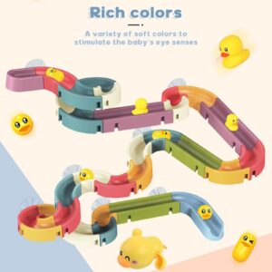 Noaideoi Bathtub Water Slide Toys for Toddlers,35 Pcs Duck Slide Bath Toys Water Balls Slide for Kids DIY Wall Bathtub Slide Tracks Toys for Boys and Girls Ages 3-6,Shower Set Gift Toys for Kids