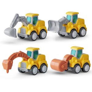 geiqwntoy cars toys for 1 year old boys - press go toys cars for toddlers 1-3, friction powered car toys age 3-5,4 pack construction trucks