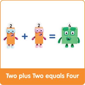 hand2mind Numberblock Four and The Terrible Twos, Cartoon Action Figure Set, Toy Figures, Play Figure Playsets, Small Figurines for Kids, Number Toys, Math Toys for Kids 3-5, Birthday Gifts for Kids