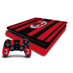 head case designs officially licensed ac milan home 2021/22 crest kit vinyl sticker gaming skin decal cover compatible with sony playstation 4 ps4 slim console and dualshock 4 controller