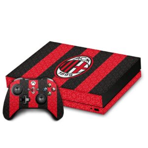 head case designs officially licensed ac milan home 2020/21 crest kit vinyl sticker gaming skin decal cover compatible with xbox one x console and controller bundle