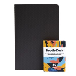 bestself doodle bundle - art therapy exercises and sketch pad for creativity with 50 prompts