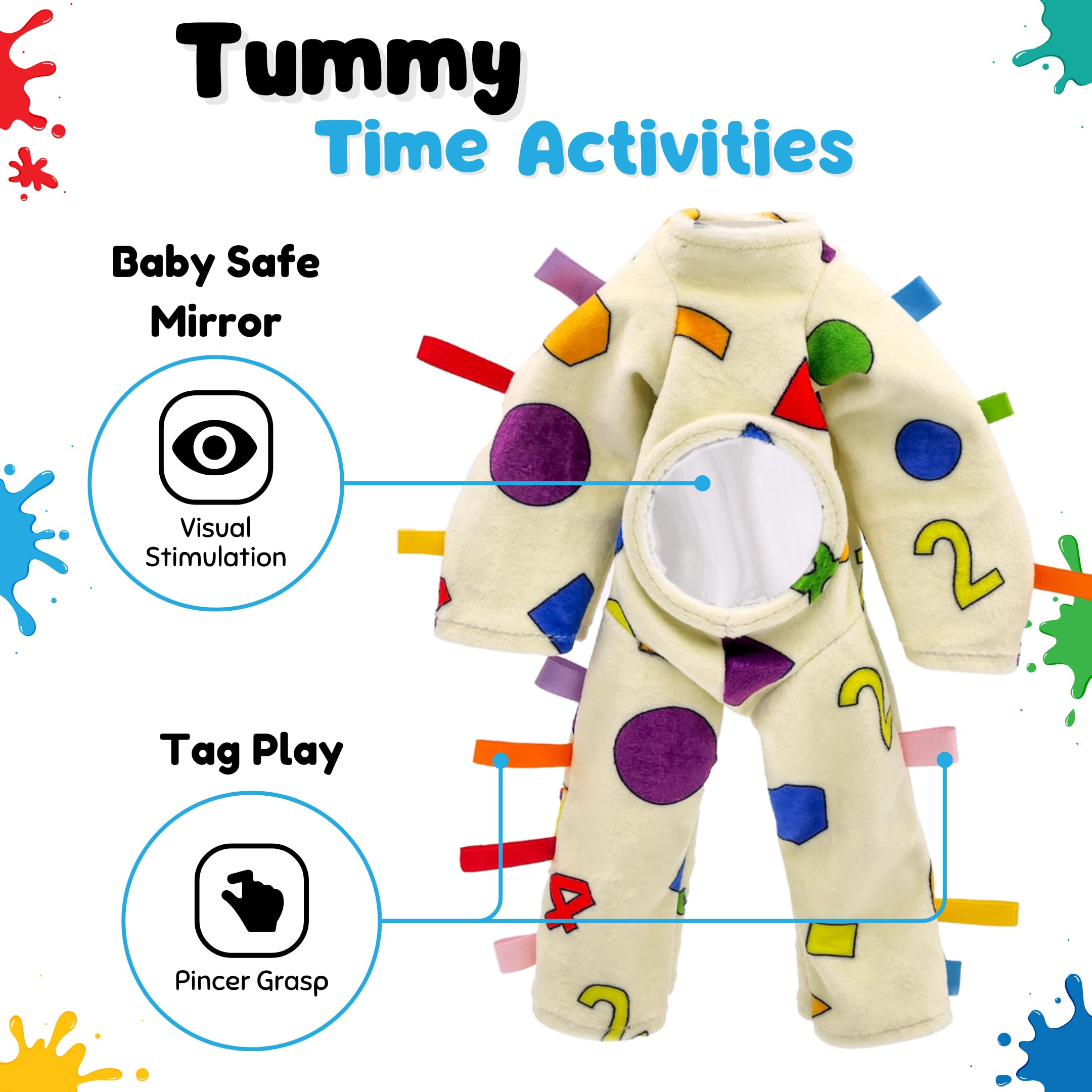 Nobory Toys The Adventure Crew 123 Look at Me Sensory Activity Suit for Infants and Toddlers | Interchangeable with The Adventure Crew Plush Characters | Early Learning Toy