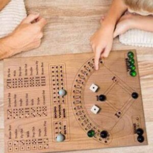 GAOMEIDA Baseball Dice Board Game Wooden Dice and Marbles Board Game Fun Baseball Board Game with dice for Kids Adults Gift,