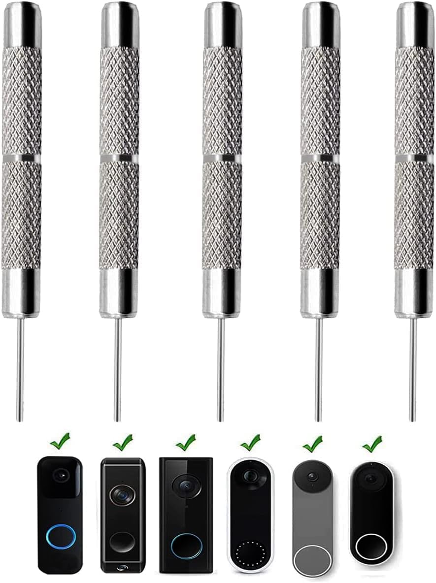 5 Pack Doorbell Removal Pin, Release Key Security Removal Tool Replacement, Remove Video Doorbell from Mount Compatible with Nest Video Doorbell Arlo Video Blink Google Nest Eufy Video Doorbell