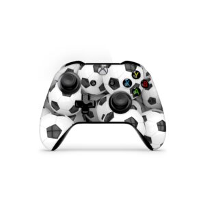 zoomhitskins controller skin compatible with x1 s and x1 x, vinyl sticker technology, soccer white black sports, durable, 1 skin, made in the usa