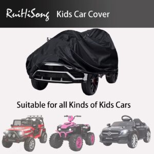 RuiHiSong Kids Car Cover,Outdoor Heavy Duty 600D Power Wheels for Kids Waterproof Cover,Kids Ride-On Toy Car Cover with Buckle and Vent,All Weather,The Handle is a Reflective Strip Again