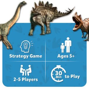 Skillmatics Card Game - Dino Trio, A Smart Swapping Dinosaur Themed Strategy Game for Kids, Teens & Adults