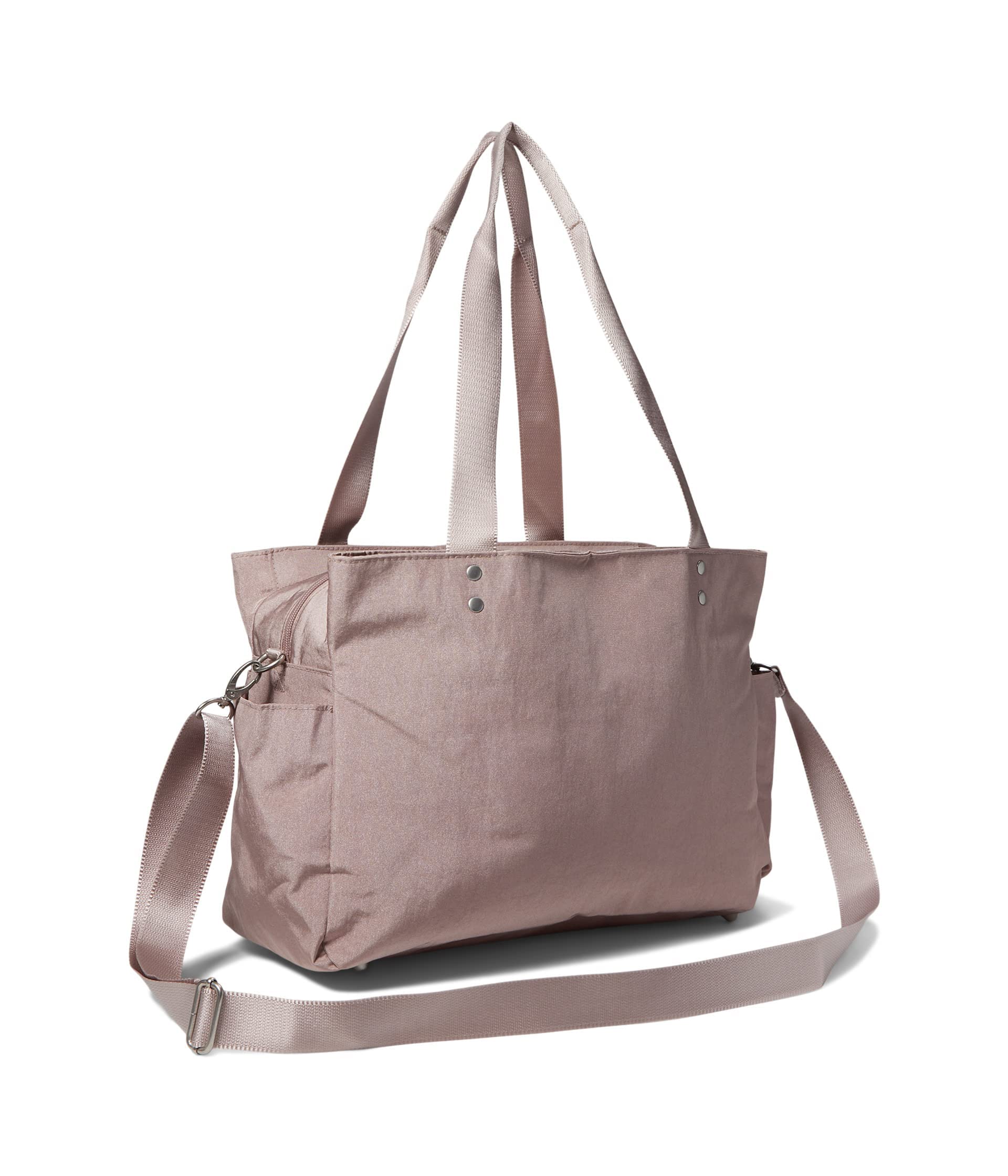 Baggallini The Only Bag - Multi-Compartment Crossbody Tote Bag for Women, Blush Shimmer