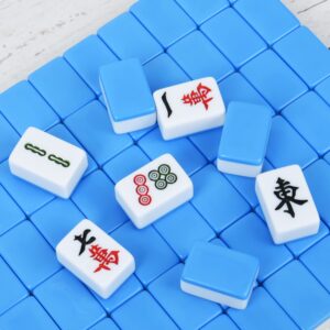 TWBTC Chinese Mini Mahjong Sets144 Melamine Tiles 1.1"(28mm) with Portable Travel Handbag Complete Mahjong Game Set - (Mah Jong, Mahjongg, Mah Jongg, Majiang, 中国麻将)