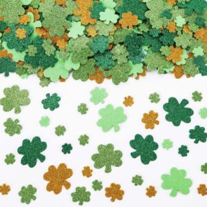 500 pieces st. patrick's day colorful glitter foam stickers self adhesive shamrock shapes glitter stickers, kid's arts craft supplies greeting cards home decoration