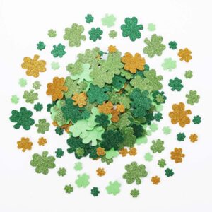 500 Pieces St. Patrick's Day Colorful Glitter Foam Stickers Self Adhesive Shamrock Shapes Glitter Stickers, Kid's Arts Craft Supplies Greeting Cards Home Decoration