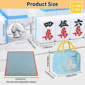 TWBTC Chinese Mini Mahjong Sets144 Melamine Tiles 1.1"(28mm) with Portable Travel Handbag Complete Mahjong Game Set - (Mah Jong, Mahjongg, Mah Jongg, Majiang, 中国麻将)