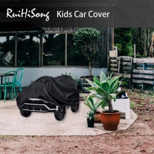 RuiHiSong Kids Car Cover,Outdoor Heavy Duty 600D Power Wheels for Kids Waterproof Cover,Kids Ride-On Toy Car Cover with Buckle and Vent,All Weather,The Handle is a Reflective Strip Again