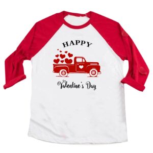 infant girls boys tee kids valentine's day t shirt letter heart print blouse valentine oversized crewneck tee tops red