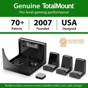 TotalMount – Wall Mount for Xbox Series X – Prevents Your Xbox from Falling by Securing Each Side (Large Bundle: Wall Mount and 3 Controller Holders)