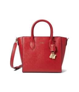 dkny valery large satchel bright red one size