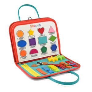 Busy Board Montessori Toy for 1-4 Year-Old Toddlers Sensory Activity- Airplane Travel Essentials Kids Ages 1-3 Road Trip Games Quiet Book Birthday Gifts Learning Toy 18 Months Baby Educational