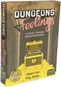 dungeons and feelings board game | social and strategy hybrid board game | ice breaker | story telling | question game | rpg | adventure | 1st edition