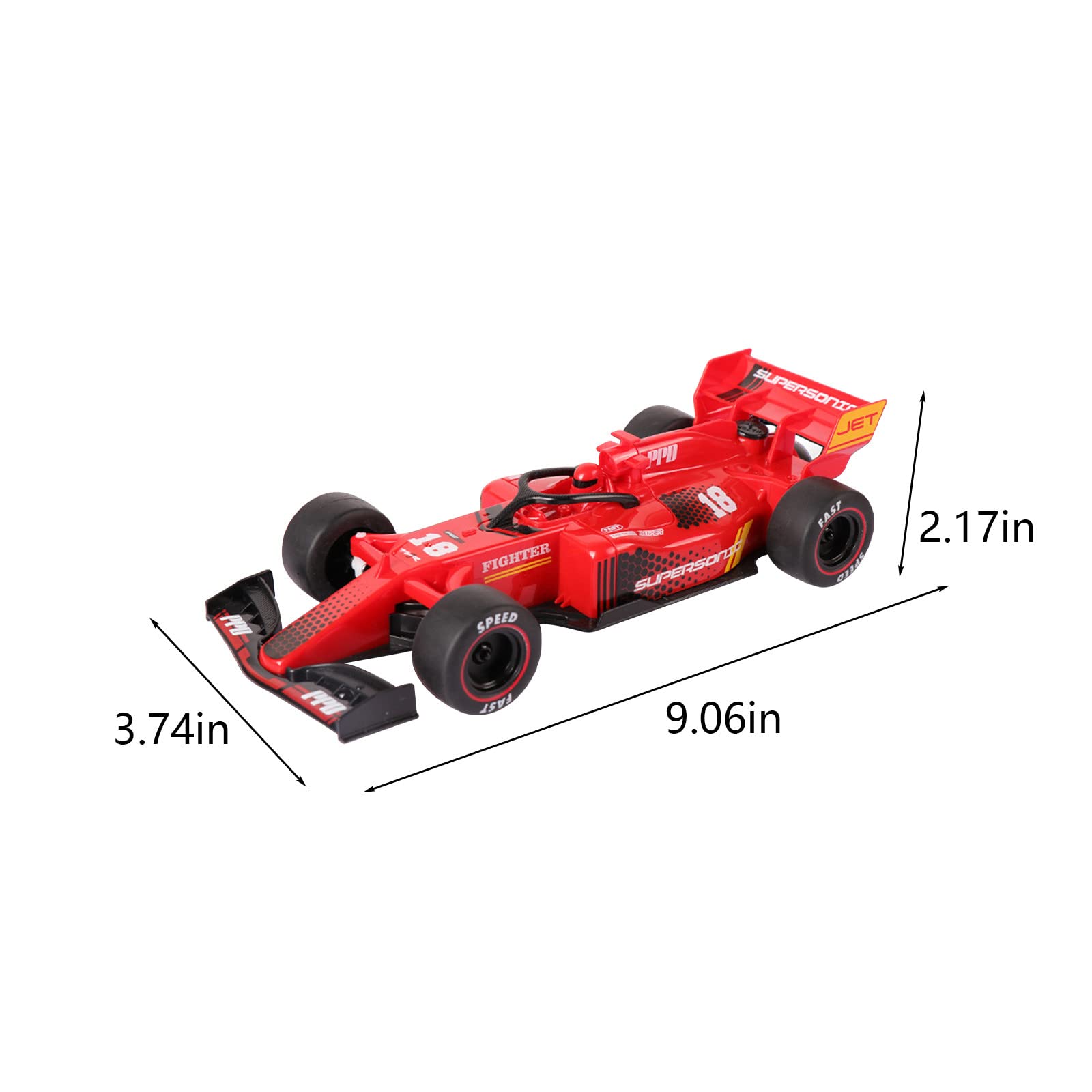 Remote Control Car, High Speed Race Drift Rc Cars Toy with Led Light Spray Function, Classic Look 4-Channel Remote Control Car, Kids Outdoor Toys for Boys Girls Birthday Gifts (Battery red)