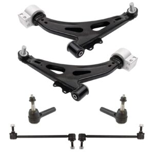 trq front steering & suspension kit control arm with ball joint sway bar stabilizer link tie rod compatible with 2014-2019 chevrolet impala