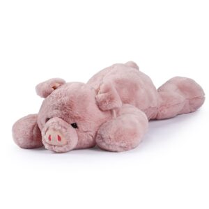 kecirle soft pink pig plush pillow 21.6",cute piggy stuffed animal doll toy, gifts for valentine's, for kids boys and girls……