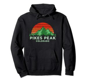 retro vintage pikes peak design / pikes peak gift pullover hoodie