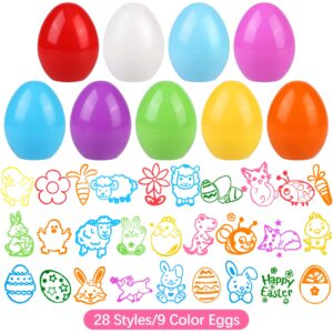 Fovths 28 Pack Easter Egg Stampers Assorted Self-ink Stamp Basket Stuffers Easter Hunt Easter Party Favor for Easter DIY Crafts Classroom Prize Supplies