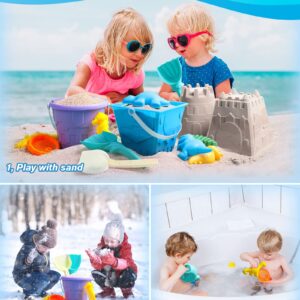 DISHIO Beach Sand Toys for Kids Sand Box Beach Toys with Mesh Bag,Sand Castle Bucket and Shovel,Sand Molds,Waterig Can, Sieve, Dinosaur Beach Toys Kit for Kids&Toddlers Outdoor Travel 18pcs