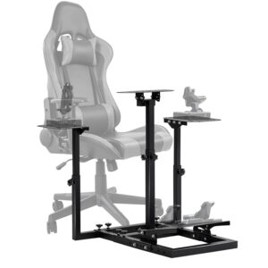 dardoo flight racing game simulator cockpit mount fit for logitech/thrustmaster/hotas warthog g25 g27 g29 g920, adjustable sim flight cockpit,not included wheels,pedals,throttle & joystick