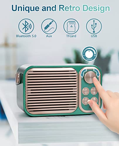 JIEFOCH Karaoke Machine for Kids & Adults, Portable Mini System with 2 Wireless Microphones & Bluetooth Connectivity,Sing Your Heart Out (Retro Green)