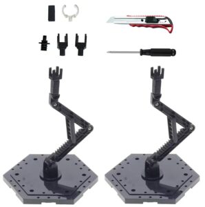 model display shelf,model display rack,suitable for gundam model stand action figure stand and hg, mg and rg model character display stand. (two)