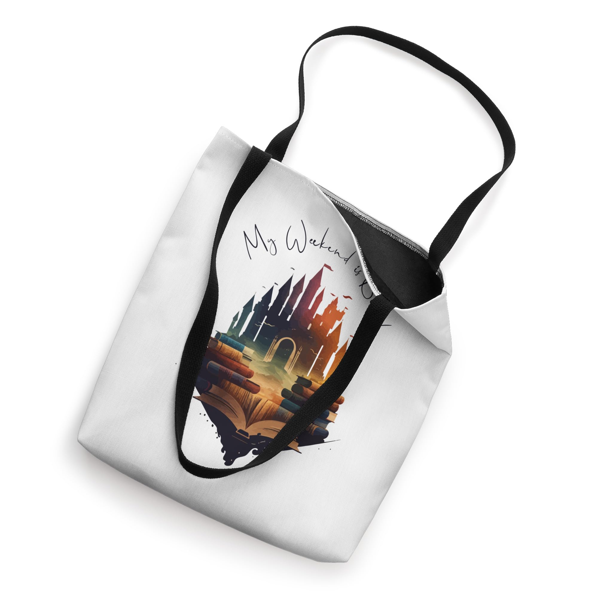 My Weekend Is Booked Castle of Books Book Lover Tote Bag