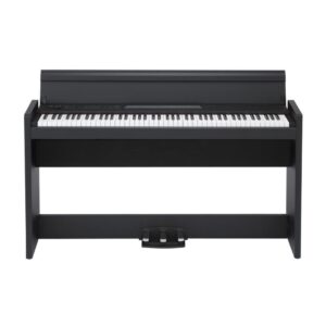 Korg LP-380 U 88-Key Digital Home Piano (Black) Bundle with Flip-Top Bench and Closed-Back Studio Headphones (3 Items)