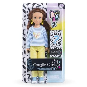 corolle girls zoe shopping surprise set fashion doll and 6-piece accessory set, for kids ages 4 years and up