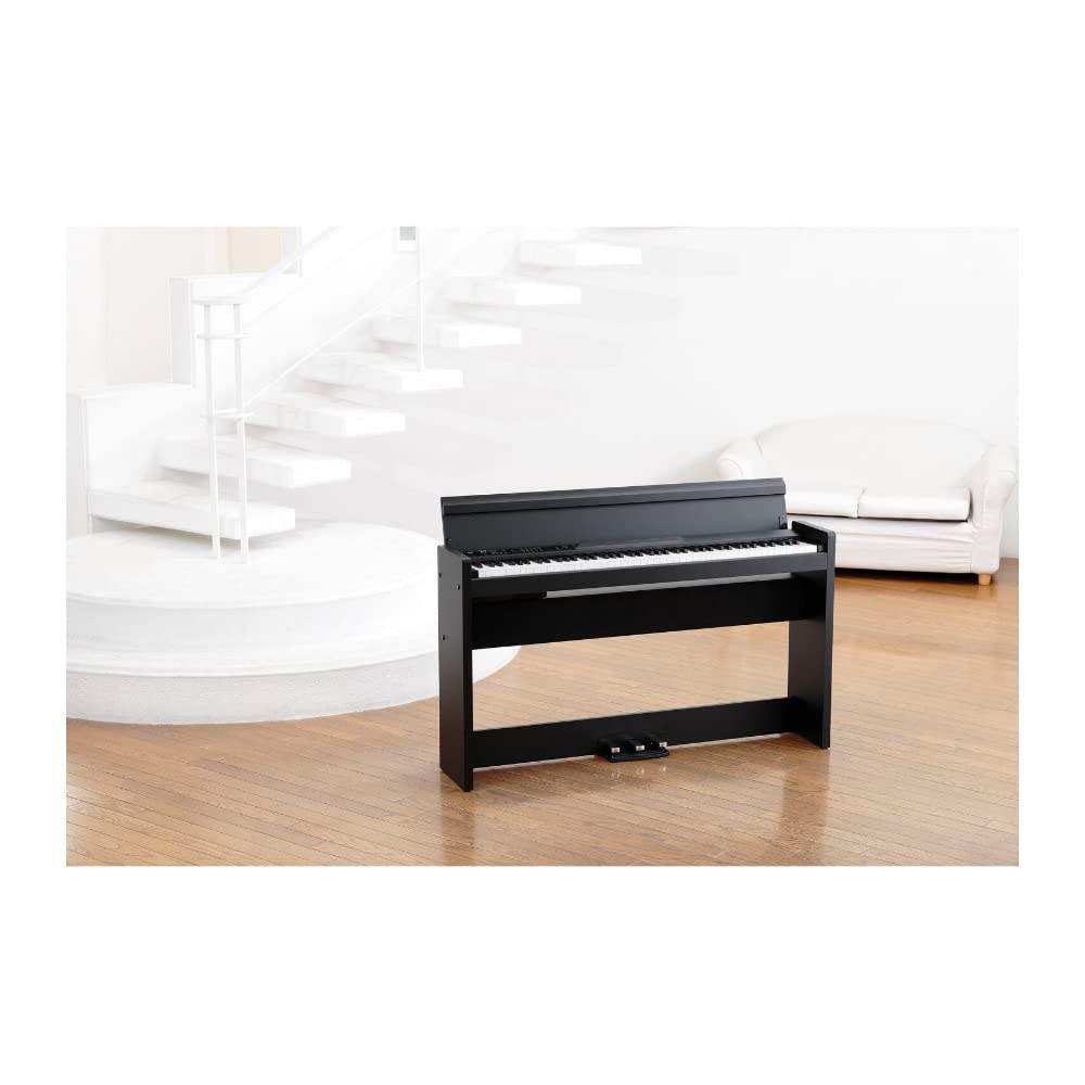 Korg LP-380 U 88-Key Digital Home Piano (Black) Bundle with Flip-Top Bench and Closed-Back Studio Headphones (3 Items)