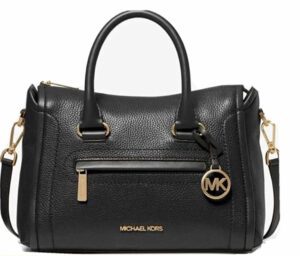 michael kors carine leather satchel (black)