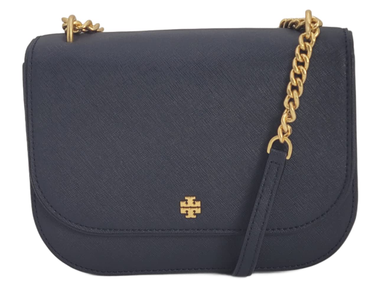 Tory Burch 136092 Emerson Flap Tory Navy Blue With Gold Hardware Women's Shoulder Bag